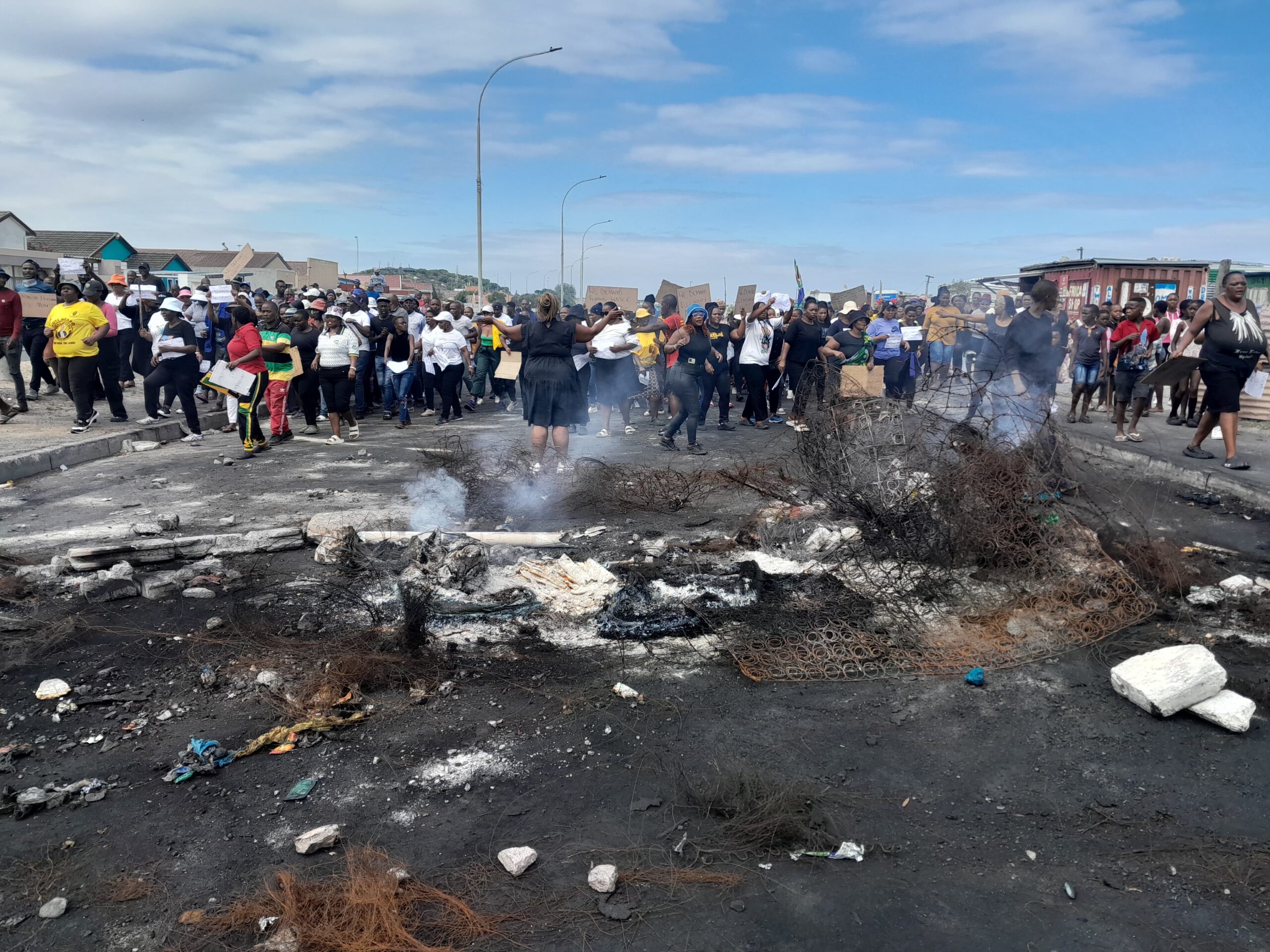 Informal settlement residents protest for basic services on Human ...